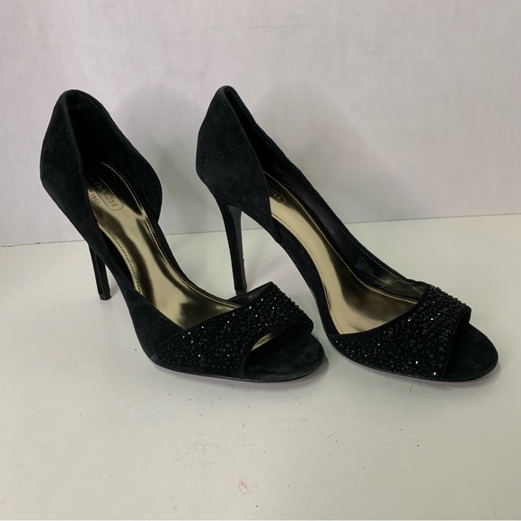 Coach | Shoes | Coach Open Toe Sparkle 4inch Heel Size 8 | Poshmark